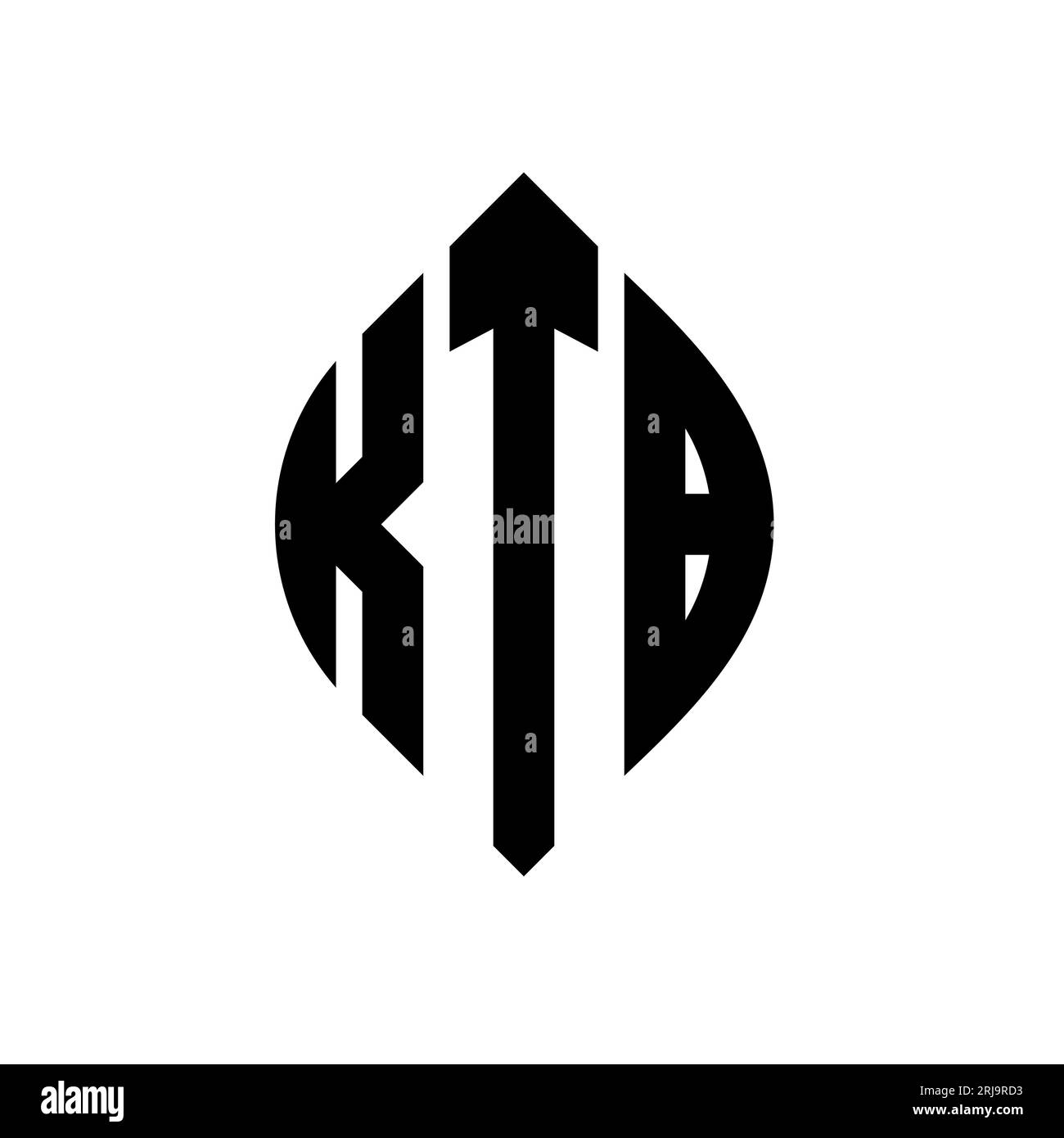 KTB circle letter logo design with circle and ellipse shape. KTB ...