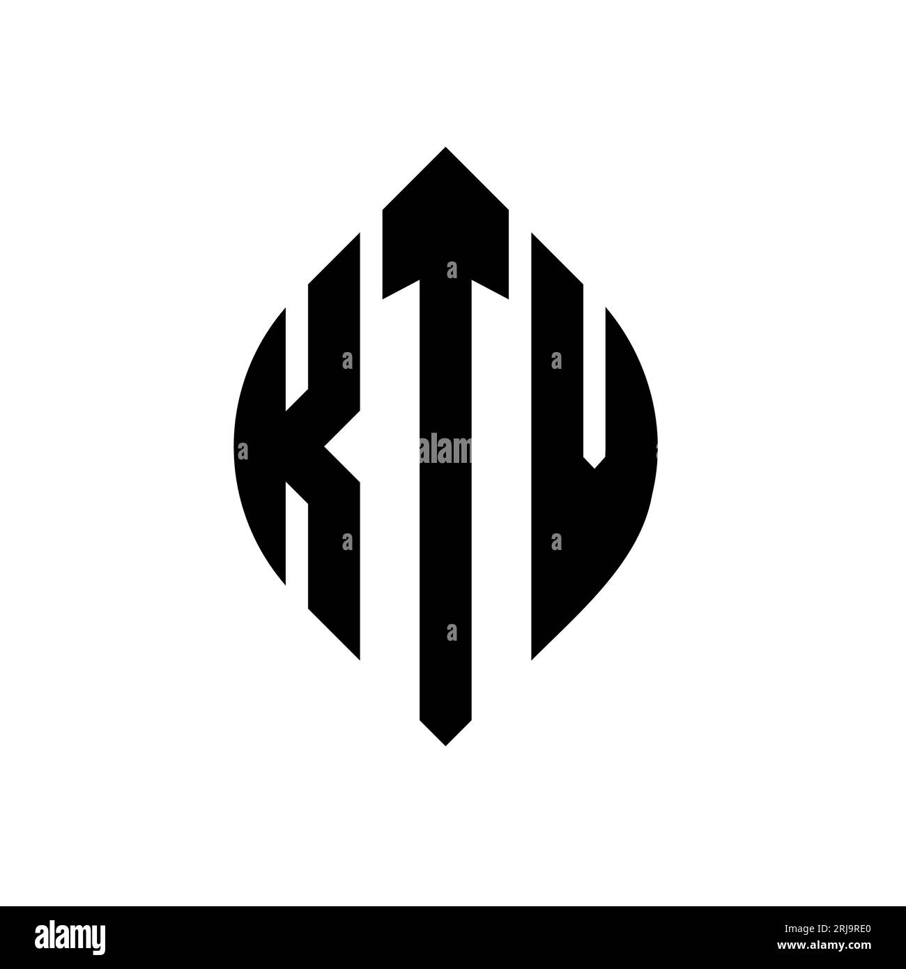KTV circle letter logo design with circle and ellipse shape. KTV ...