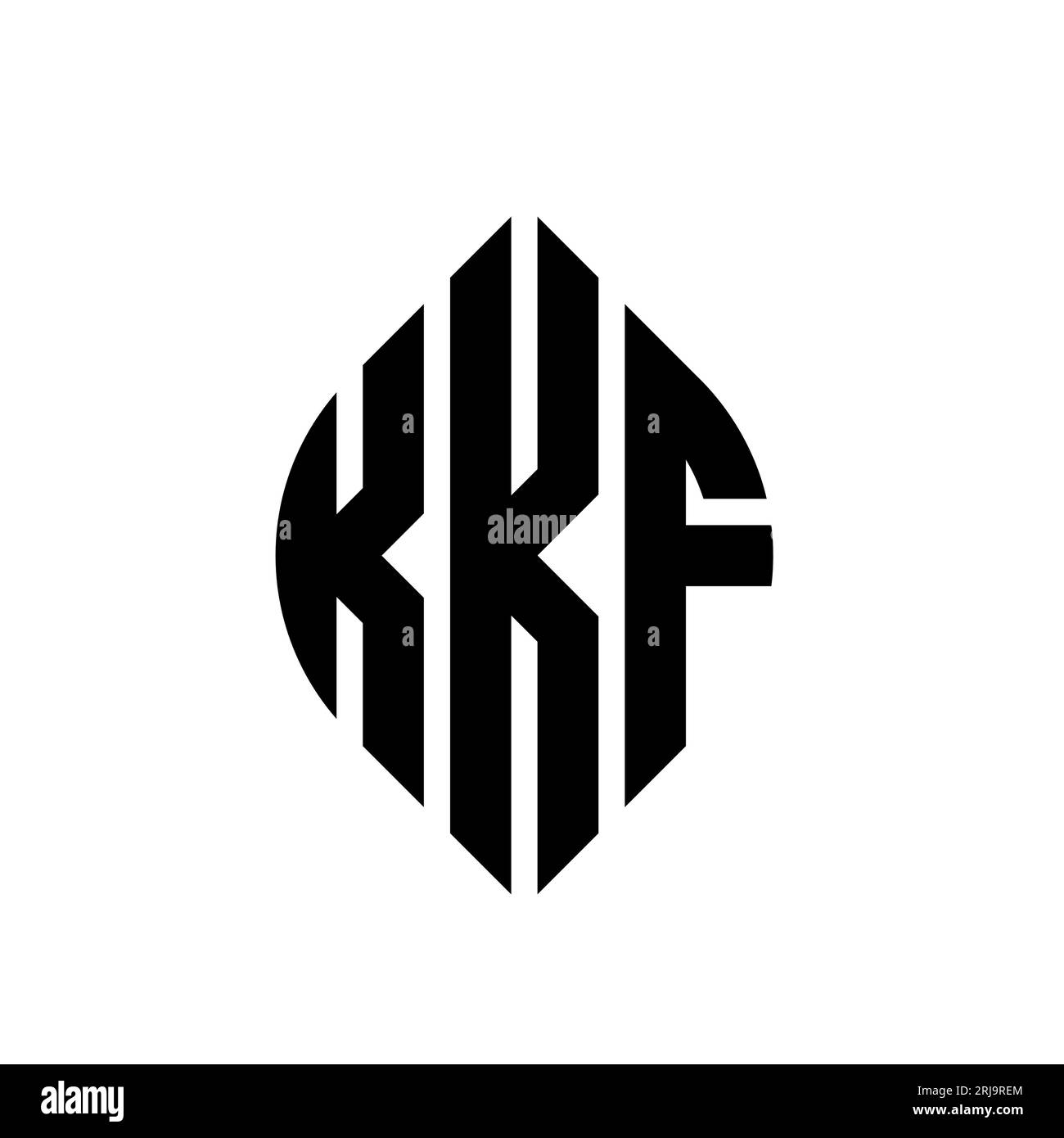 KKF circle letter logo design with circle and ellipse shape. KKF ...