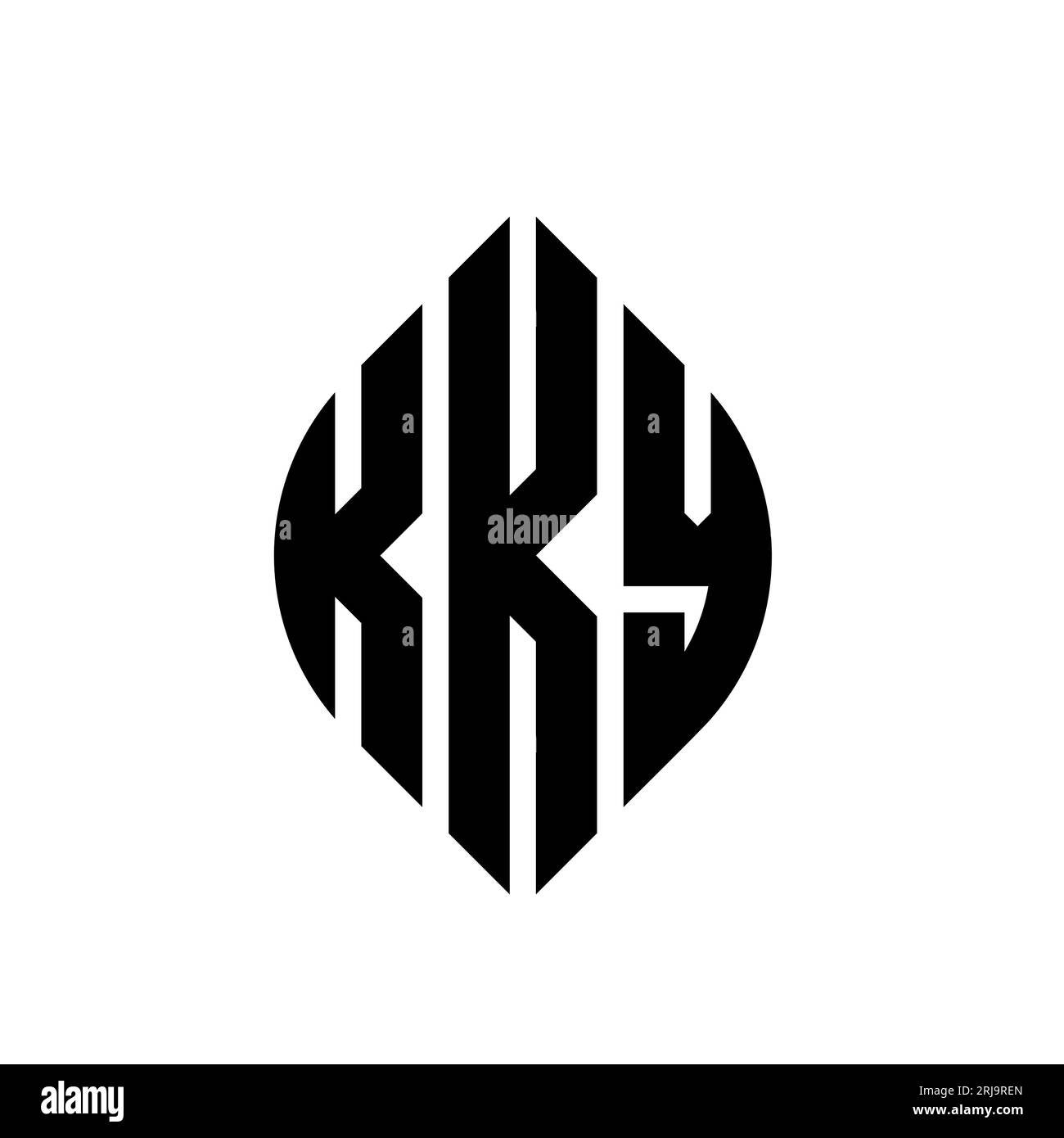 KKY circle letter logo design with circle and ellipse shape. KKY ellipse letters with ...