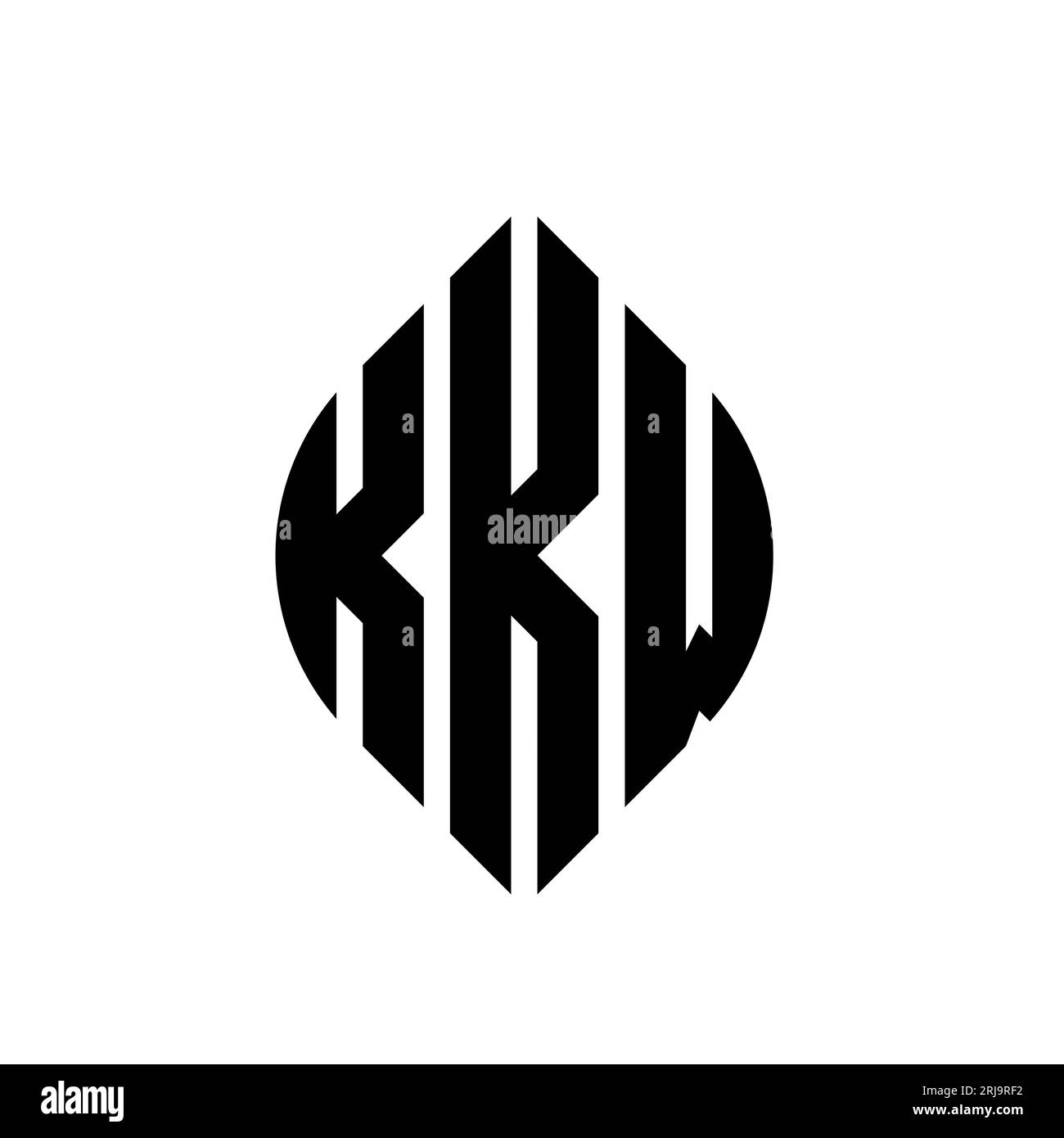 KKW circle letter logo design with circle and ellipse shape. KKW ellipse letters with ...