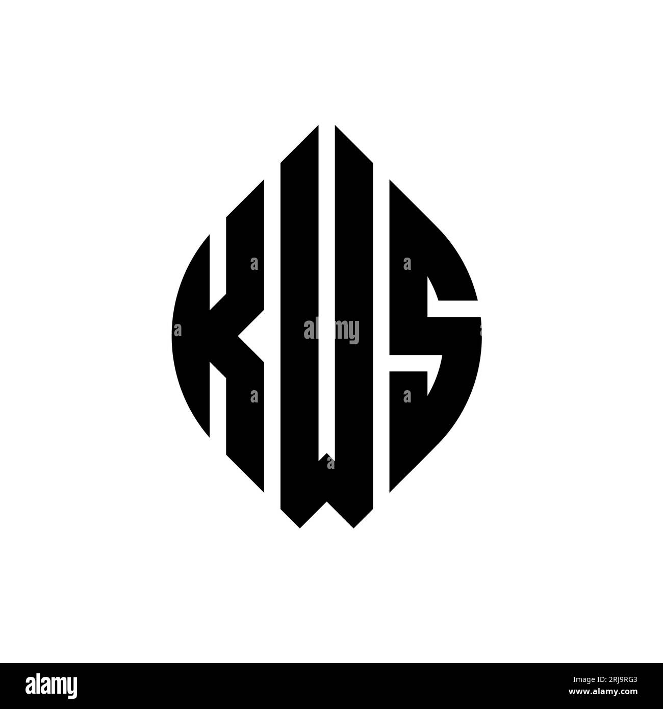 KWS circle letter logo design with circle and ellipse shape. KWS ...