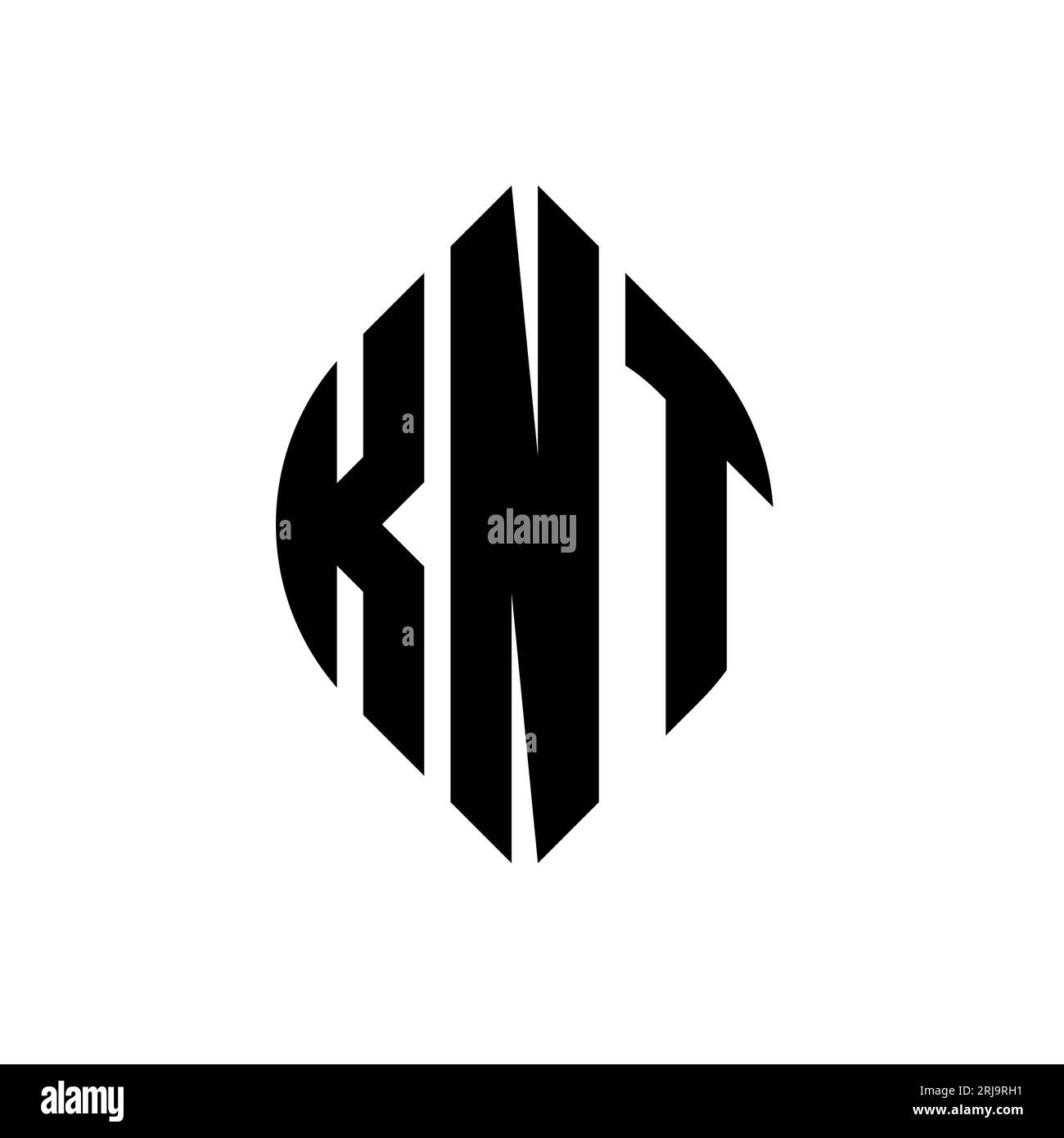KNT circle letter logo design with circle and ellipse shape. KNT ...