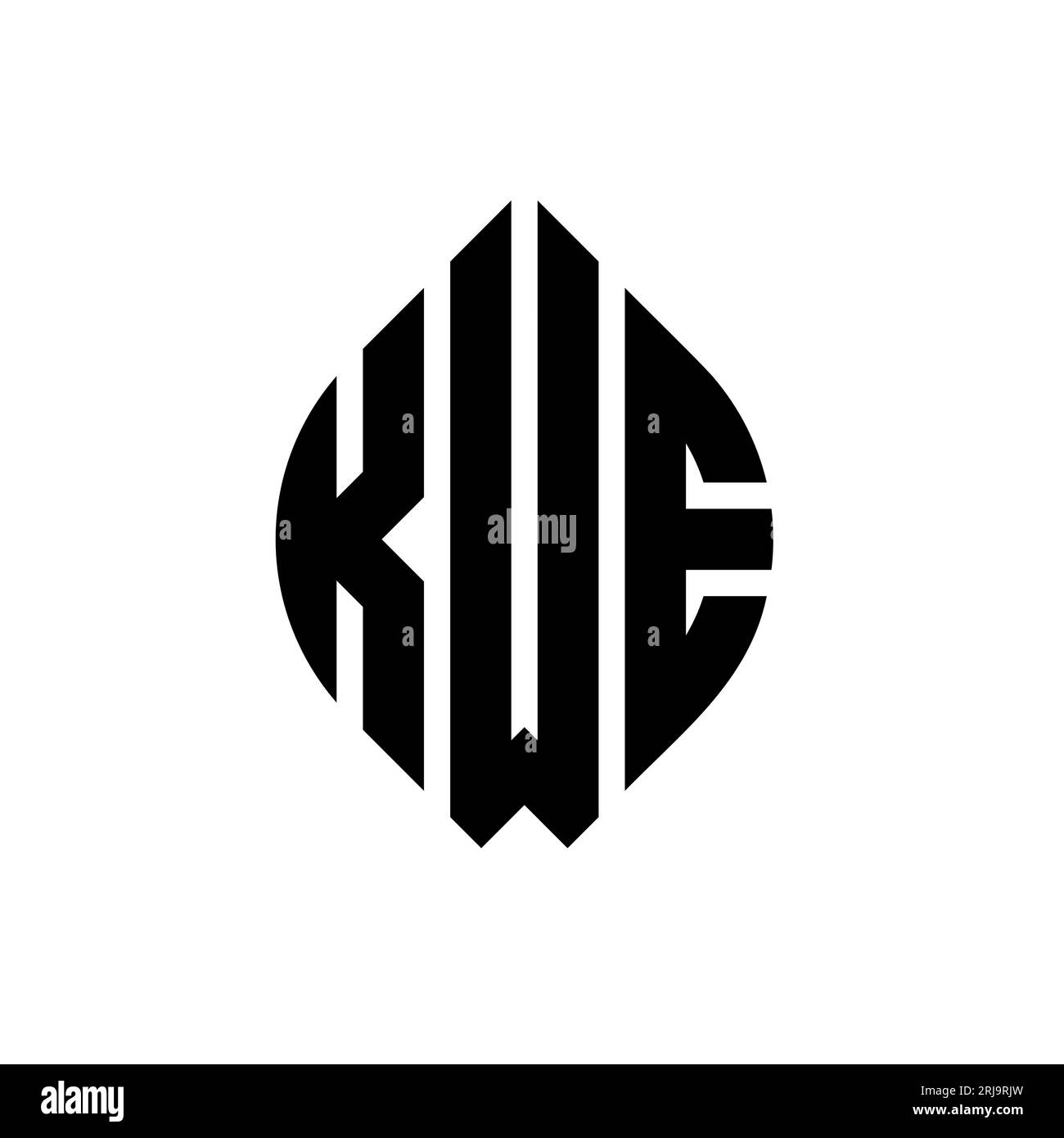 KWE circle letter logo design with circle and ellipse shape. KWE ...