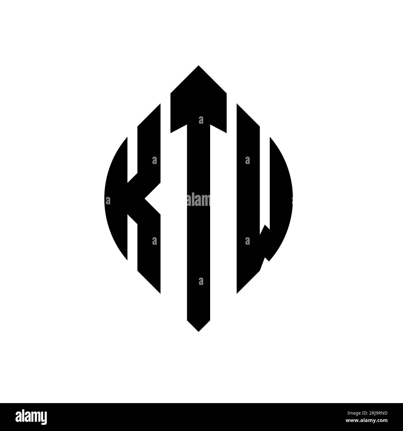 KTW circle letter logo design with circle and ellipse shape. KTW ...