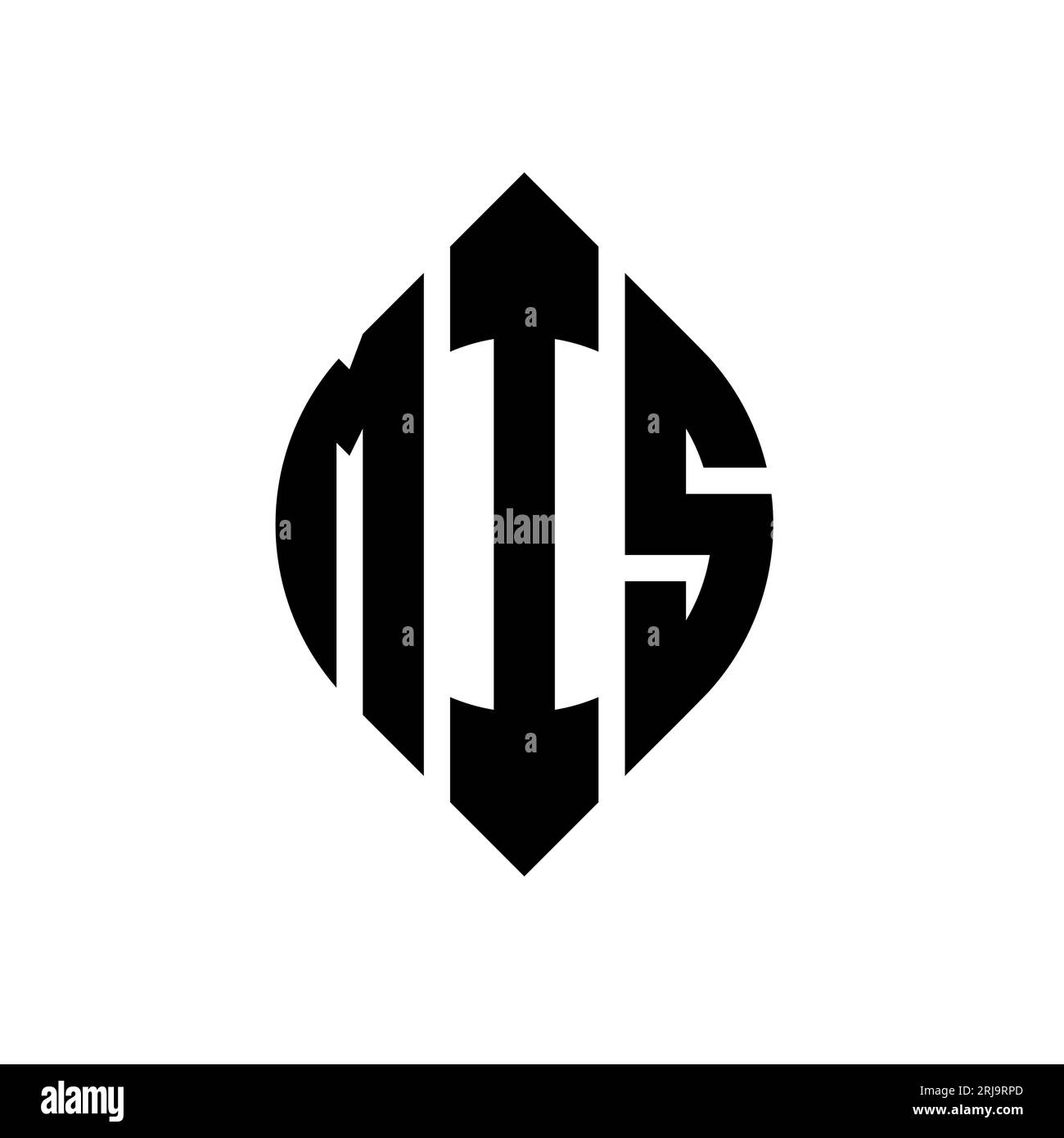 MIS circle letter logo design with circle and ellipse shape. MIS ellipse letters with ...