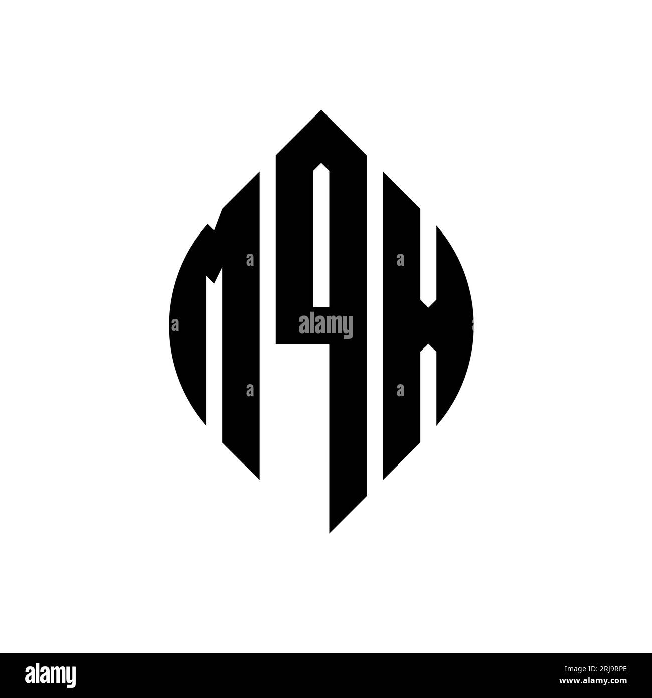 MQX circle letter logo design with circle and ellipse shape. MQX ...