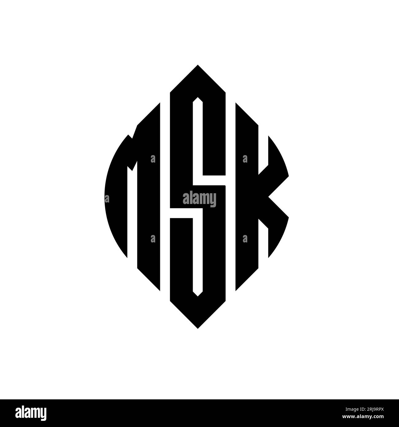 MSK circle letter logo design with circle and ellipse shape. MSK ...