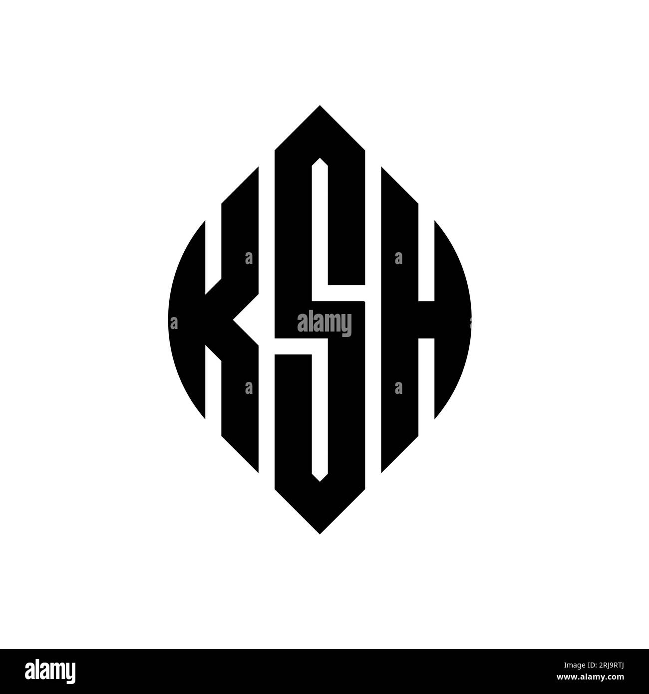 KSH circle letter logo design with circle and ellipse shape. KSH ...