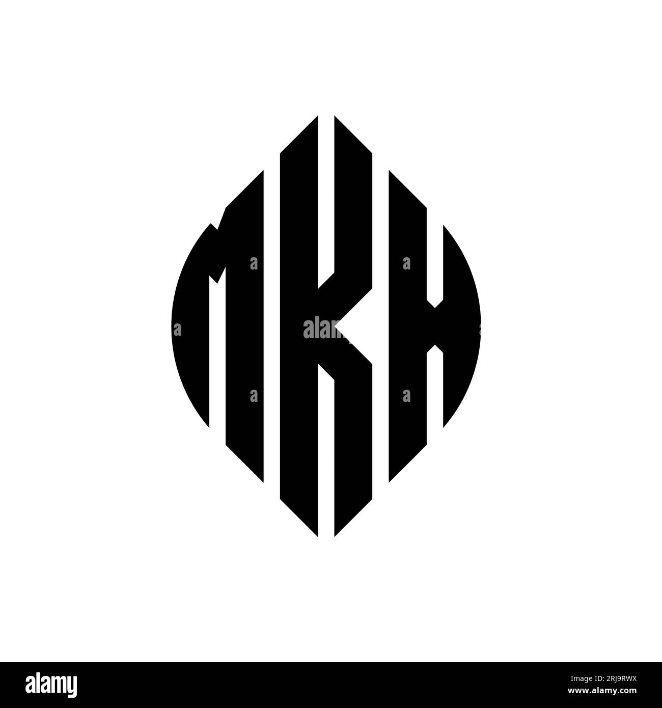 MKX circle letter logo design with circle and ellipse shape. MKX ...