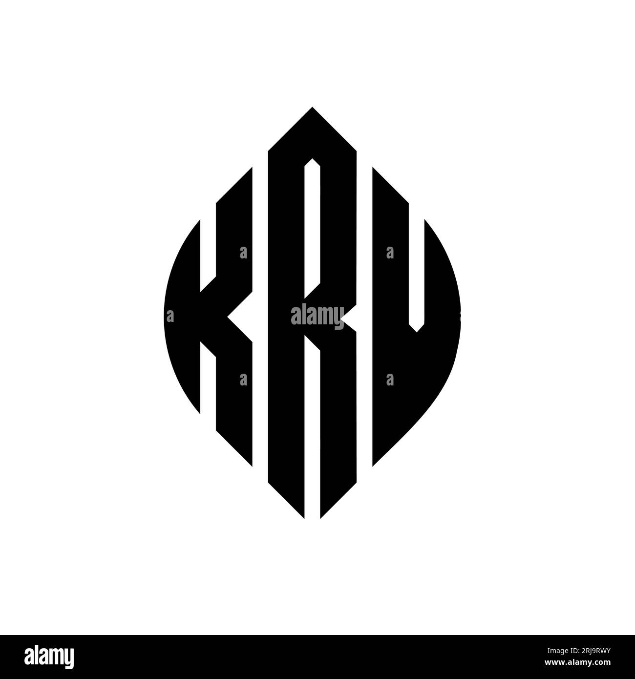 KRV circle letter logo design with circle and ellipse shape. KRV ...