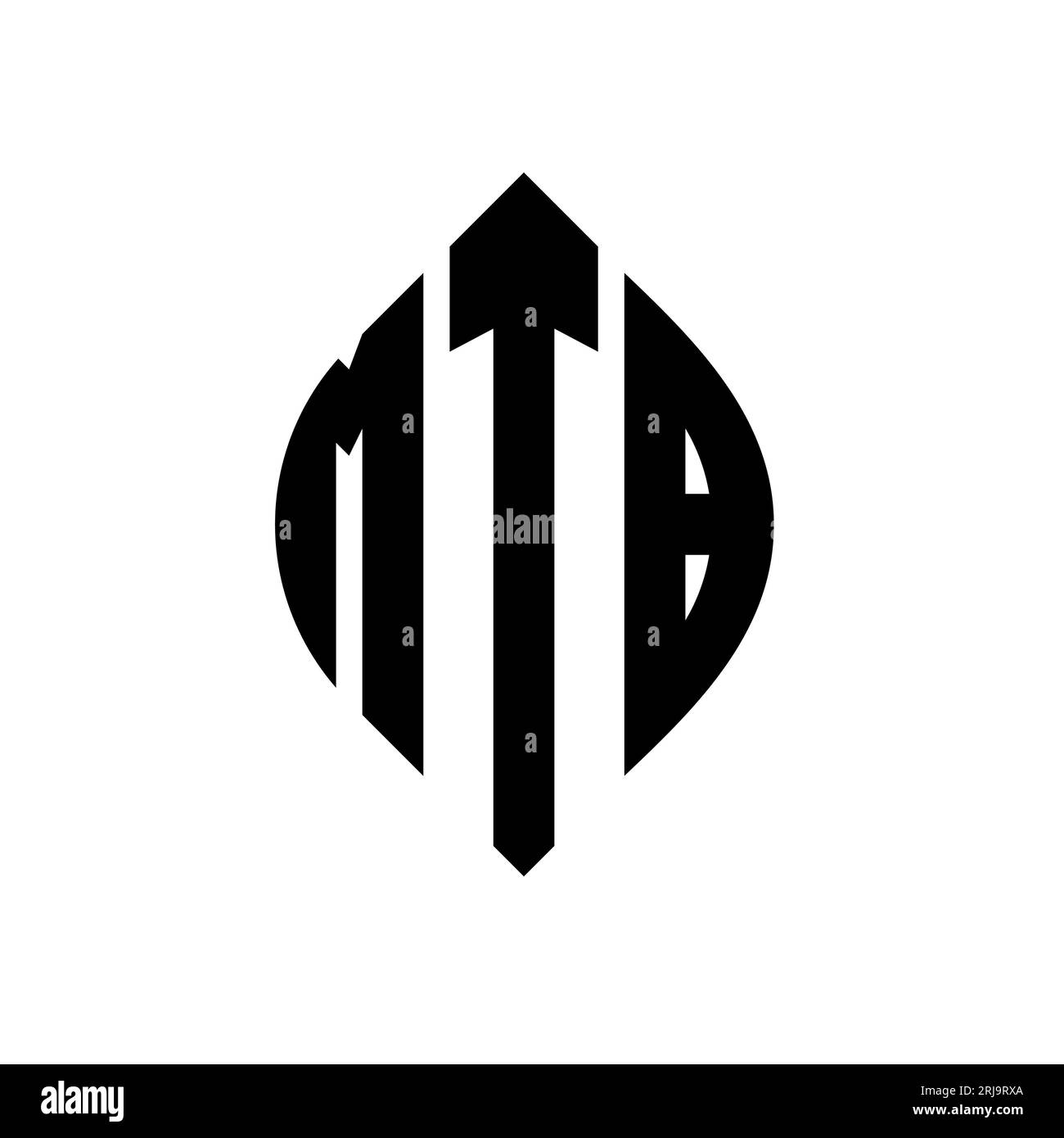 MTB circle letter logo design with circle and ellipse shape. MTB ...