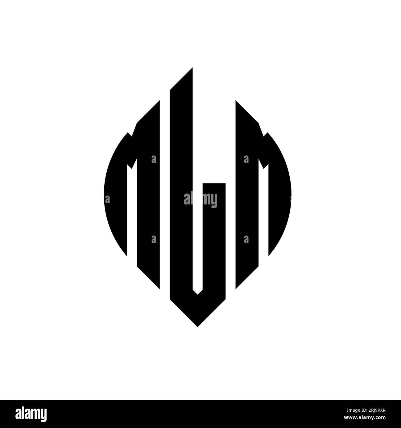 MLM circle letter logo design with circle and ellipse shape. MLM ...
