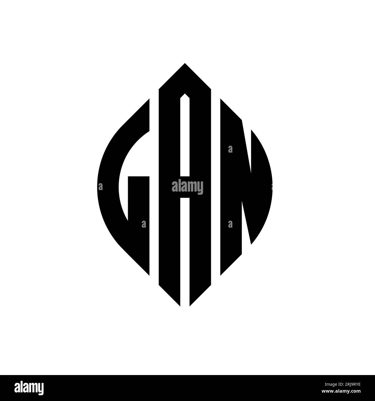 LAN circle letter logo design with circle and ellipse shape. LAN ...