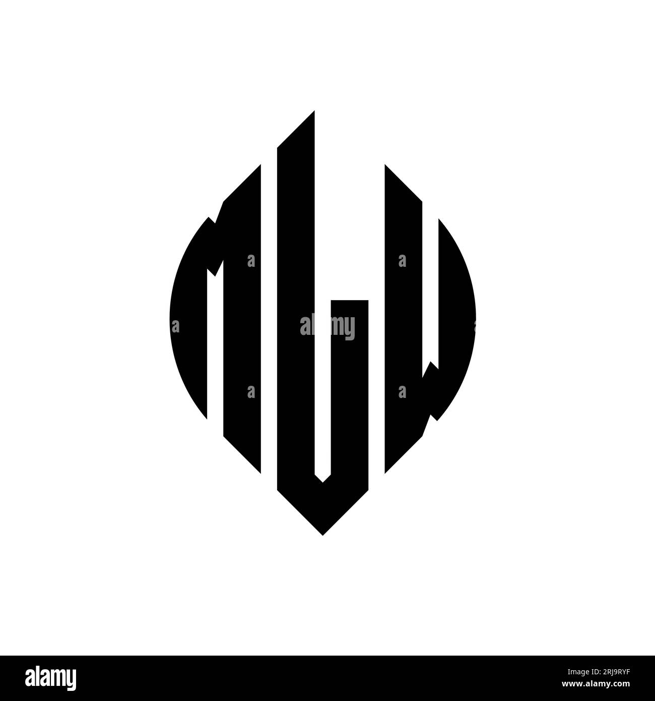 MLW circle letter logo design with circle and ellipse shape. MLW ...