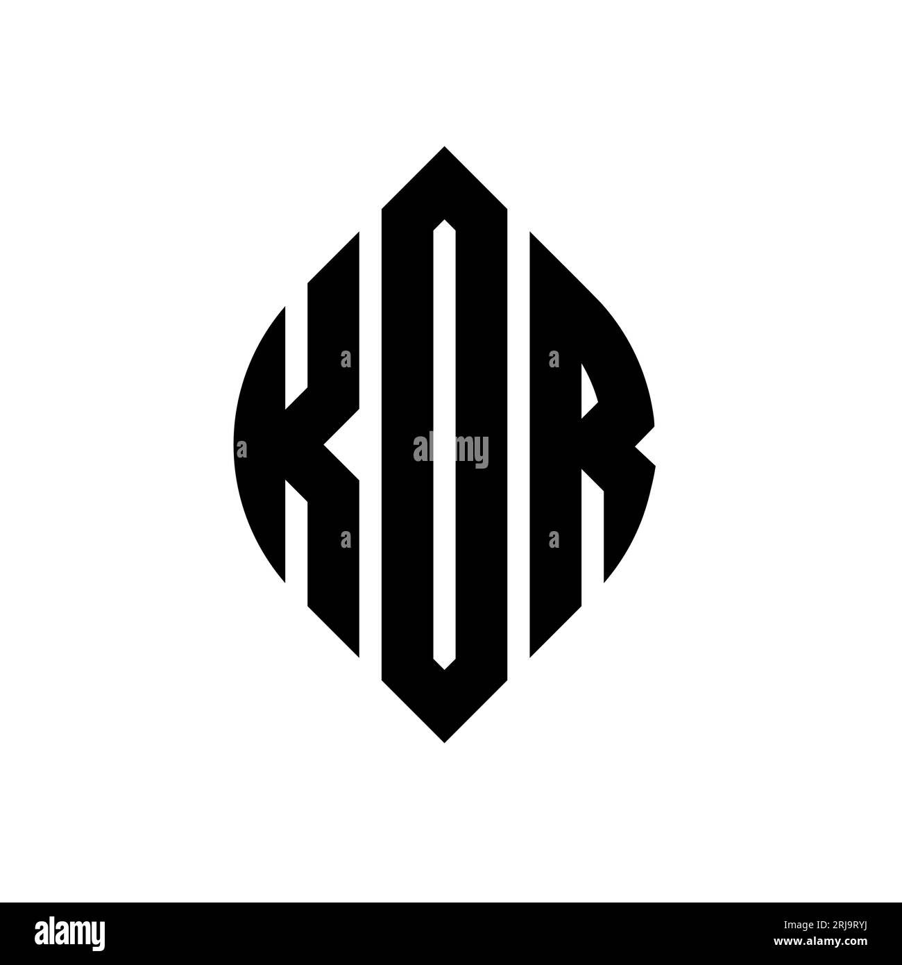 KOR circle letter logo design with circle and ellipse shape. KOR ...