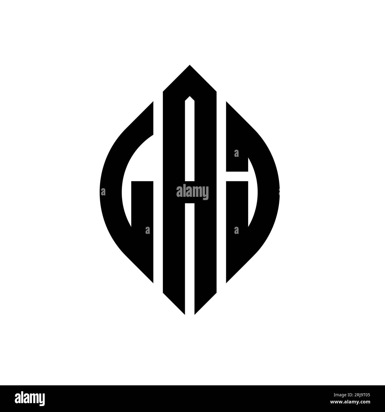 LAJ circle letter logo design with circle and ellipse shape. LAJ ...