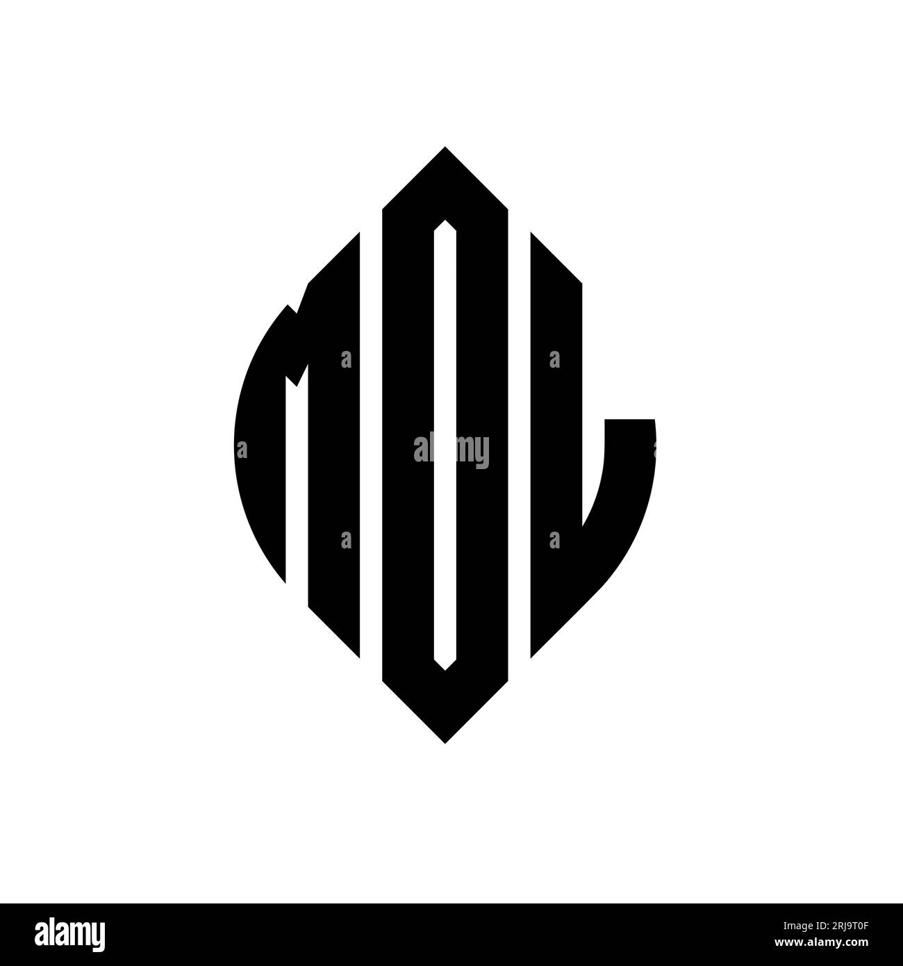 MOL circle letter logo design with circle and ellipse shape. MOL ...
