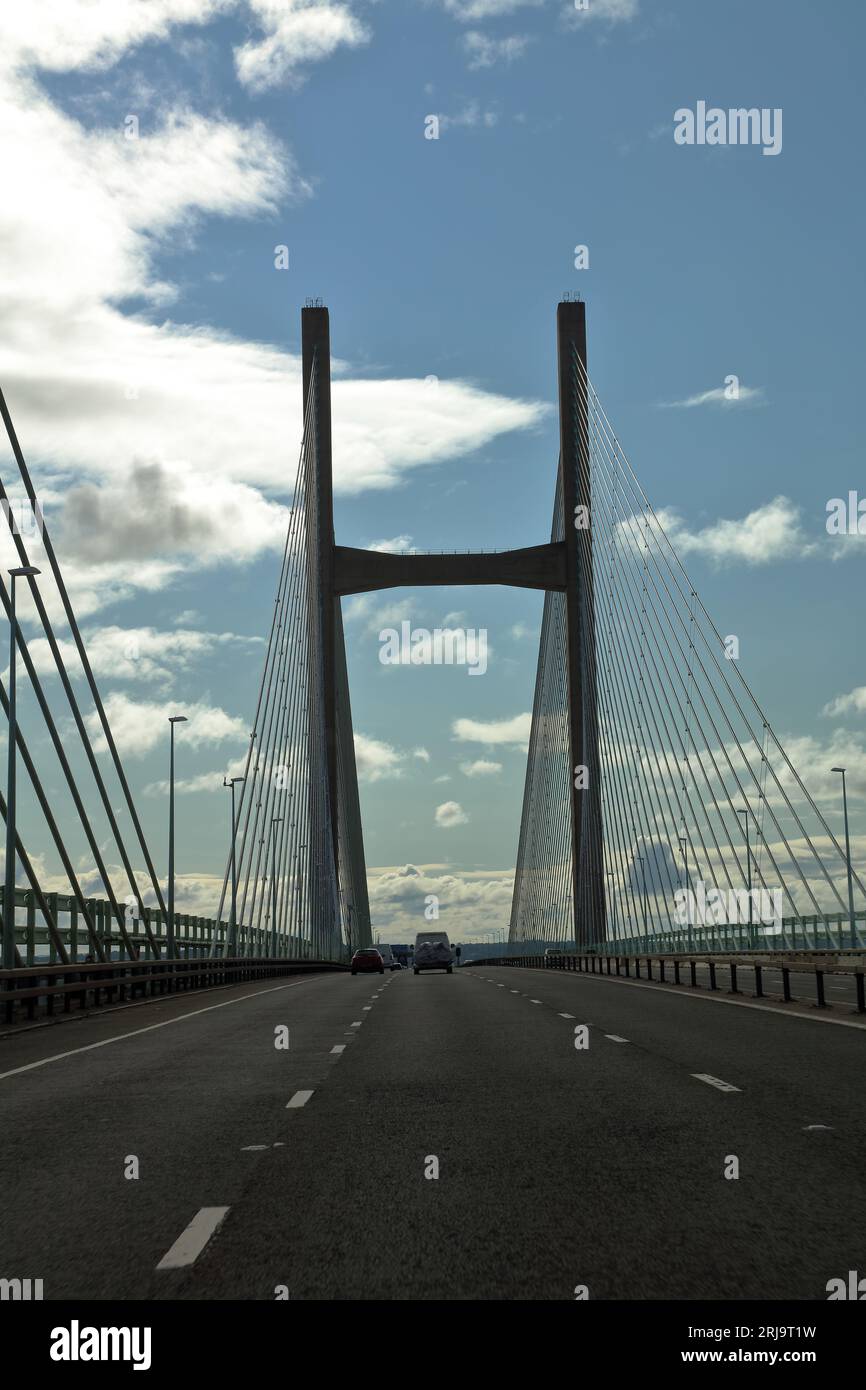 The Prince of Wales bridge where you can drive over the river Severn ...