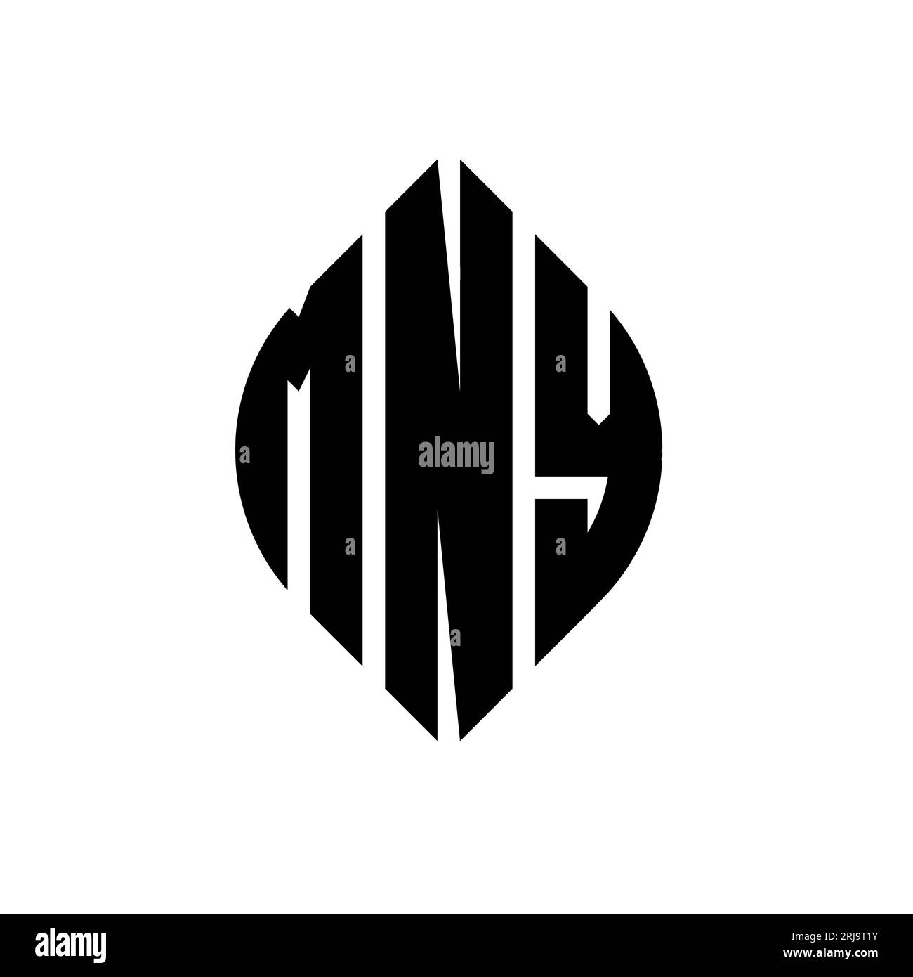 MNY circle letter logo design with circle and ellipse shape. MNY ...