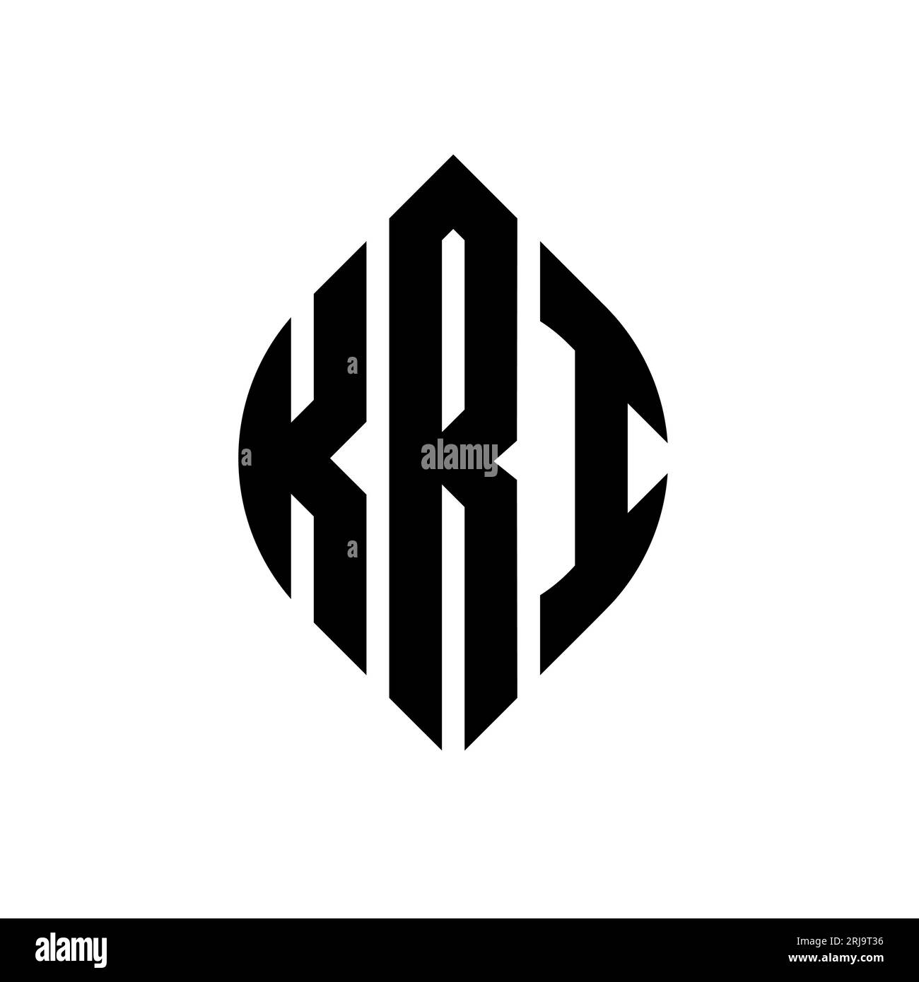 KRI circle letter logo design with circle and ellipse shape. KRI ...
