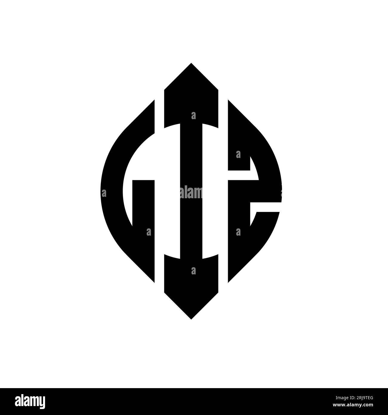 LIZ circle letter logo design with circle and ellipse shape. LIZ ...