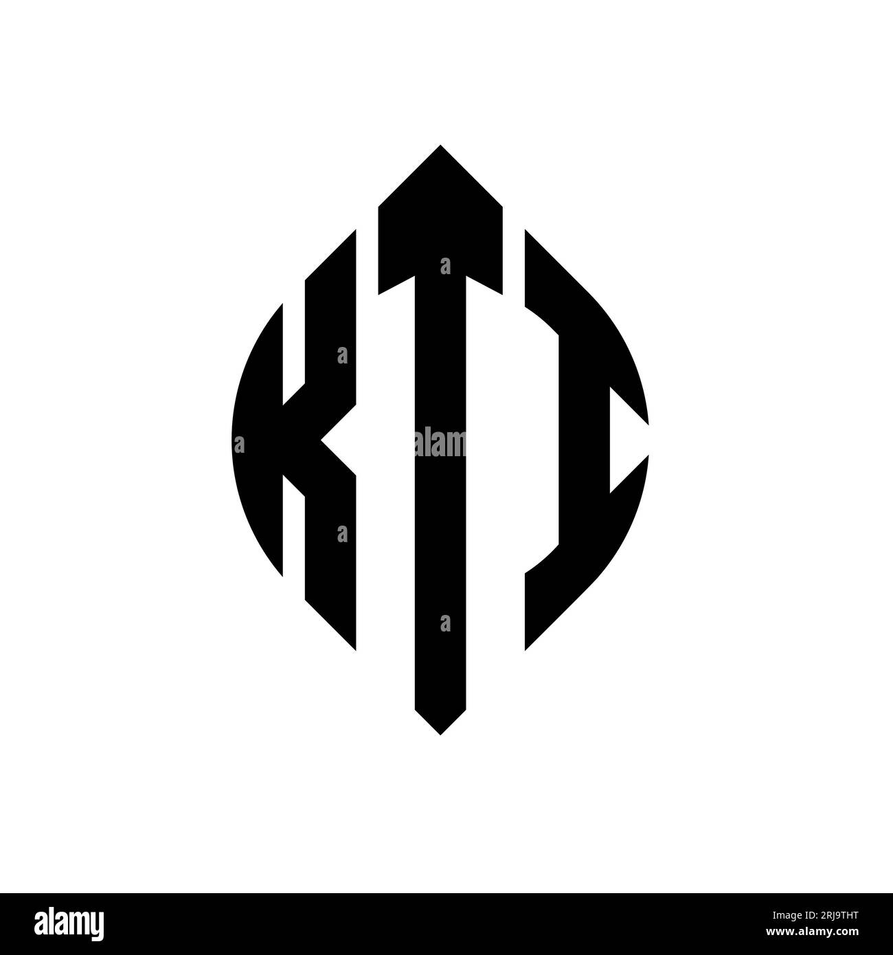 KTI circle letter logo design with circle and ellipse shape. KTI ...