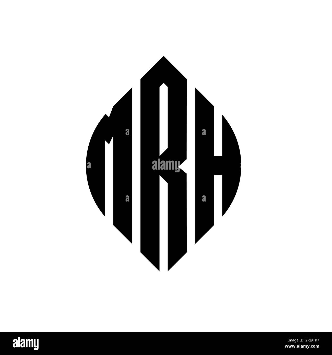 MRH circle letter logo design with circle and ellipse shape. MRH ...