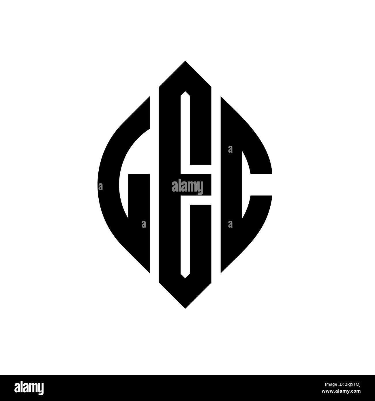 LEC circle letter logo design with circle and ellipse shape. LEC ...