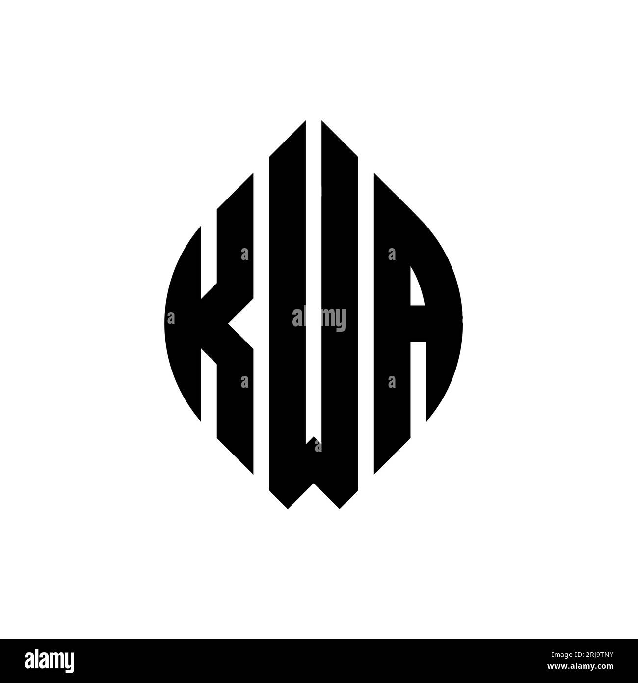 KWA circle letter logo design with circle and ellipse shape. KWA ...