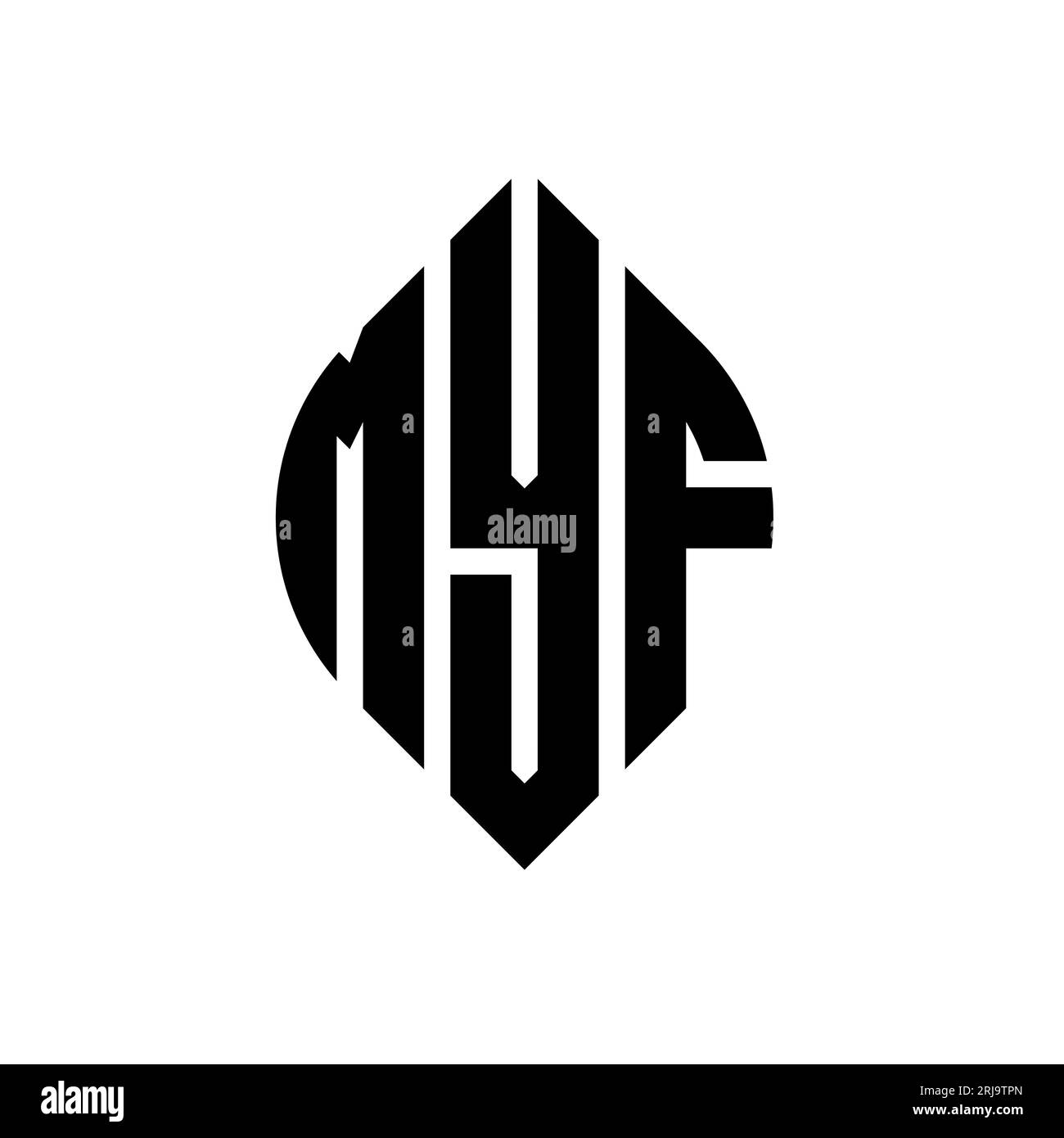 MYF circle letter logo design with circle and ellipse shape. MYF ...