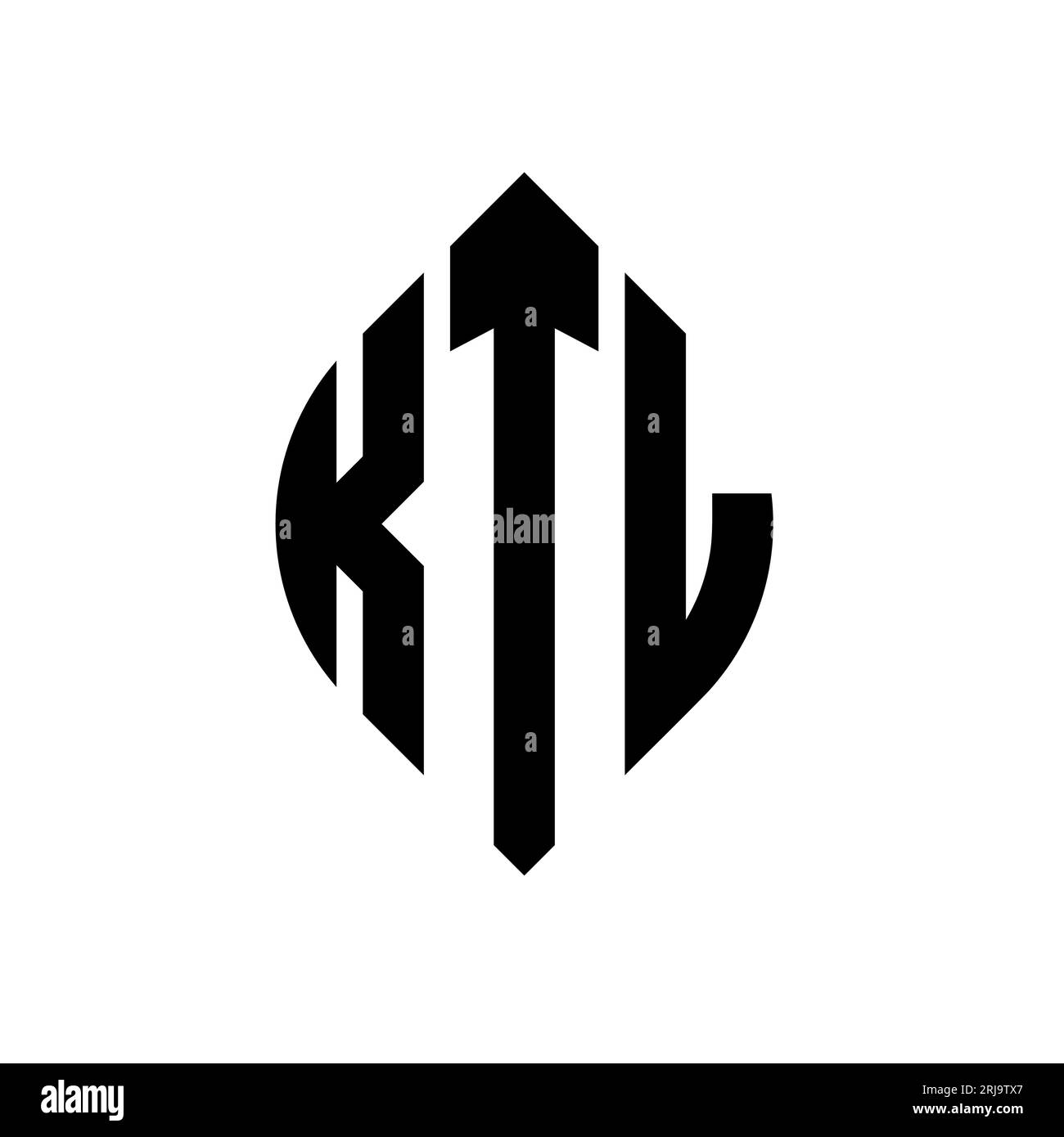 KTL circle letter logo design with circle and ellipse shape. KTL ellipse letters with ...