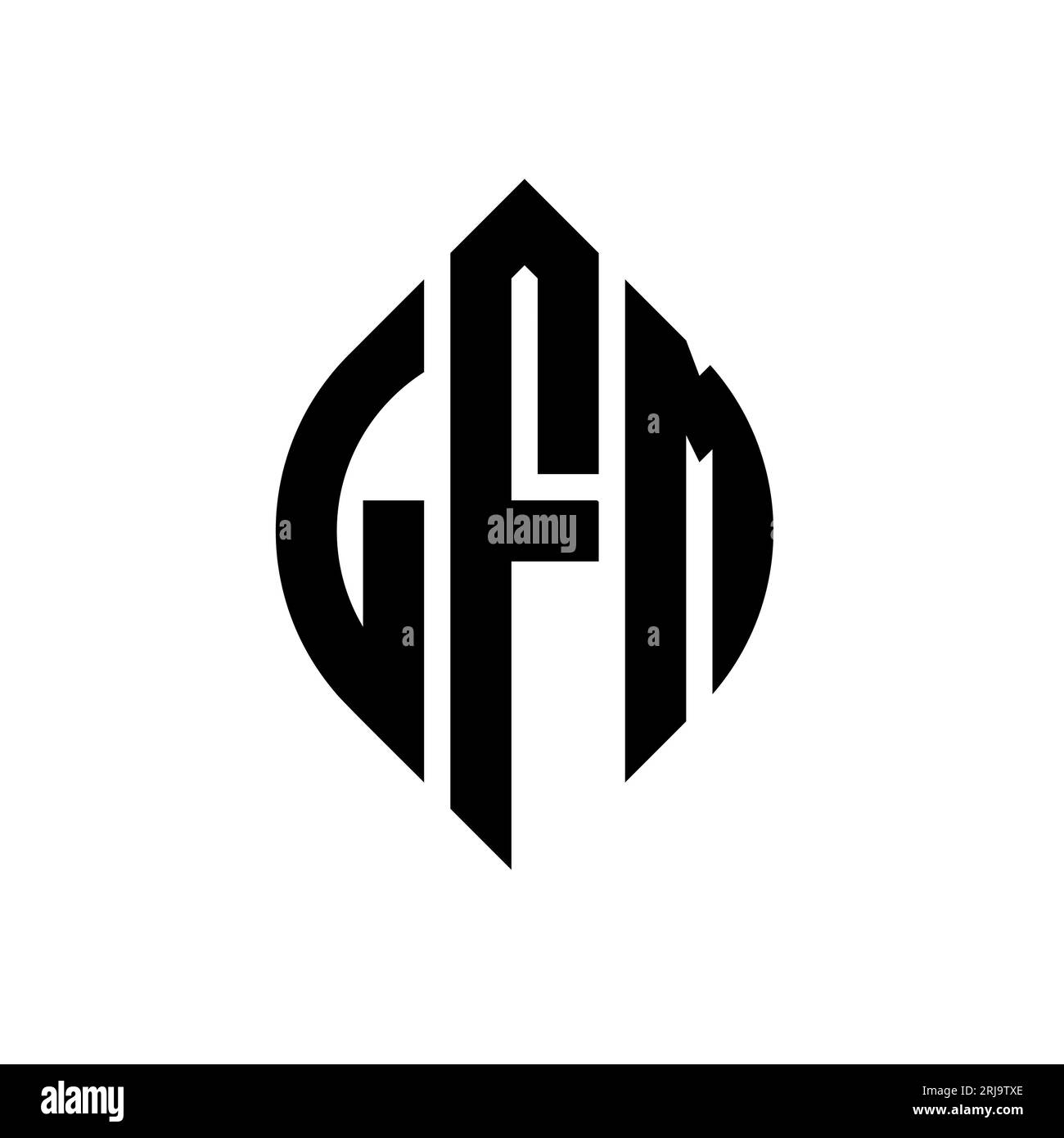 LFM circle letter logo design with circle and ellipse shape. LFM ...