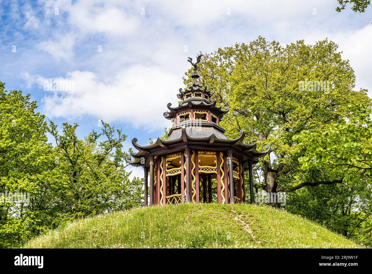 Chinese Pavilion on Schneckenberg in the park of Historical Hermitage ...