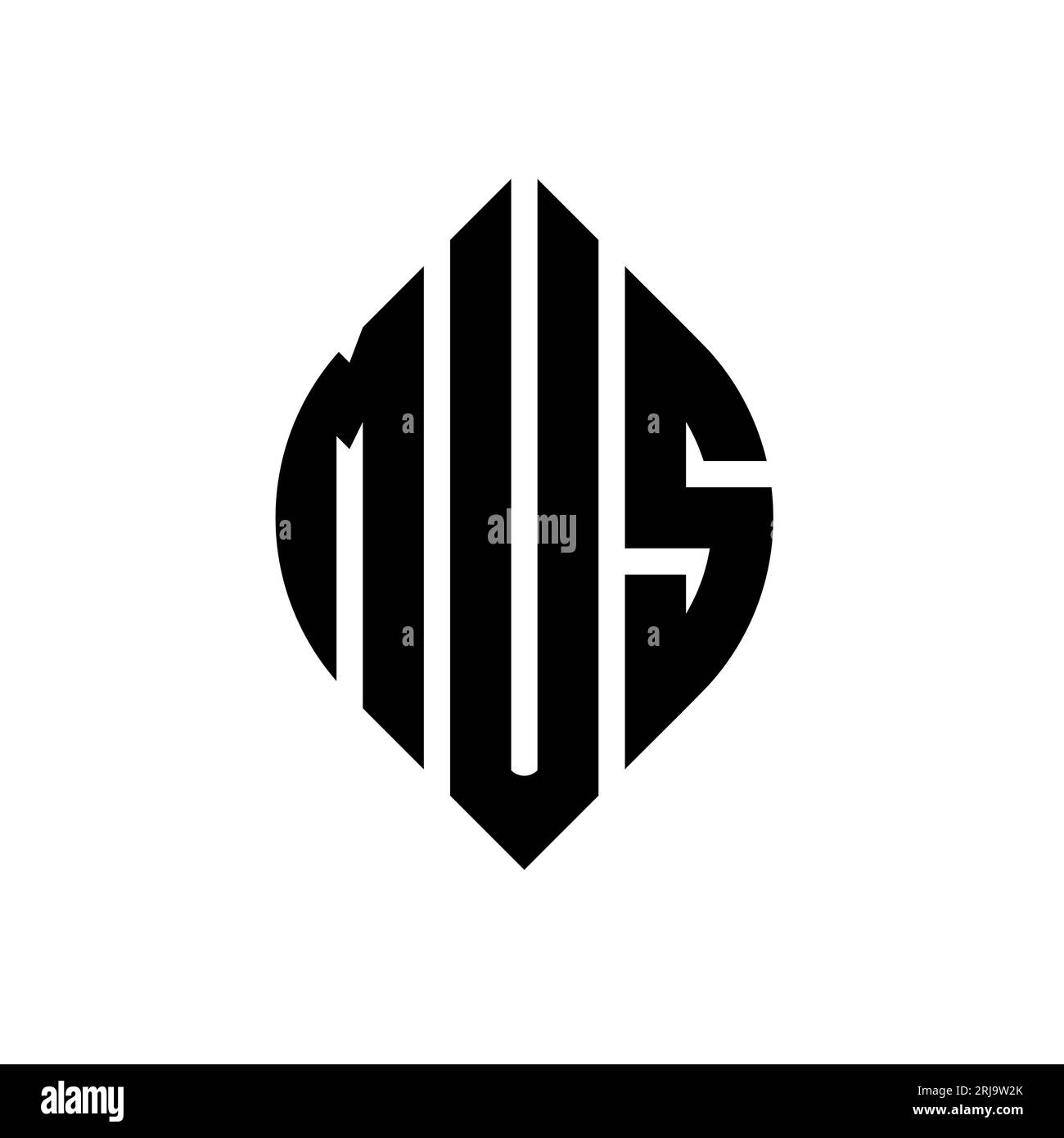 MUS circle letter logo design with circle and ellipse shape. MUS ...