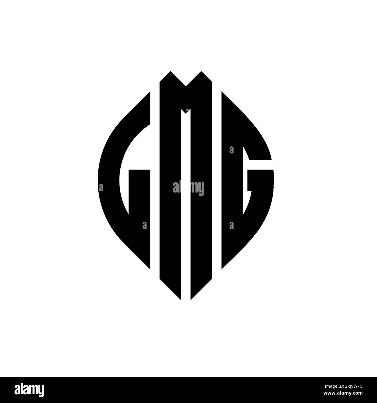 LMG circle letter logo design with circle and ellipse shape. LMG ...