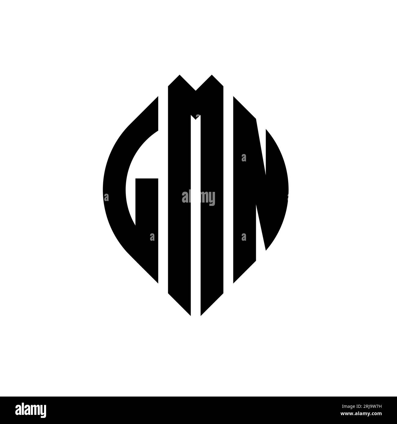 LMN circle letter logo design with circle and ellipse shape. LMN ...