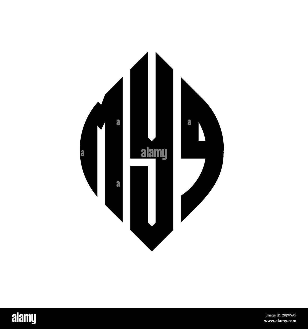 MYQ circle letter logo design with circle and ellipse shape. MYQ ...