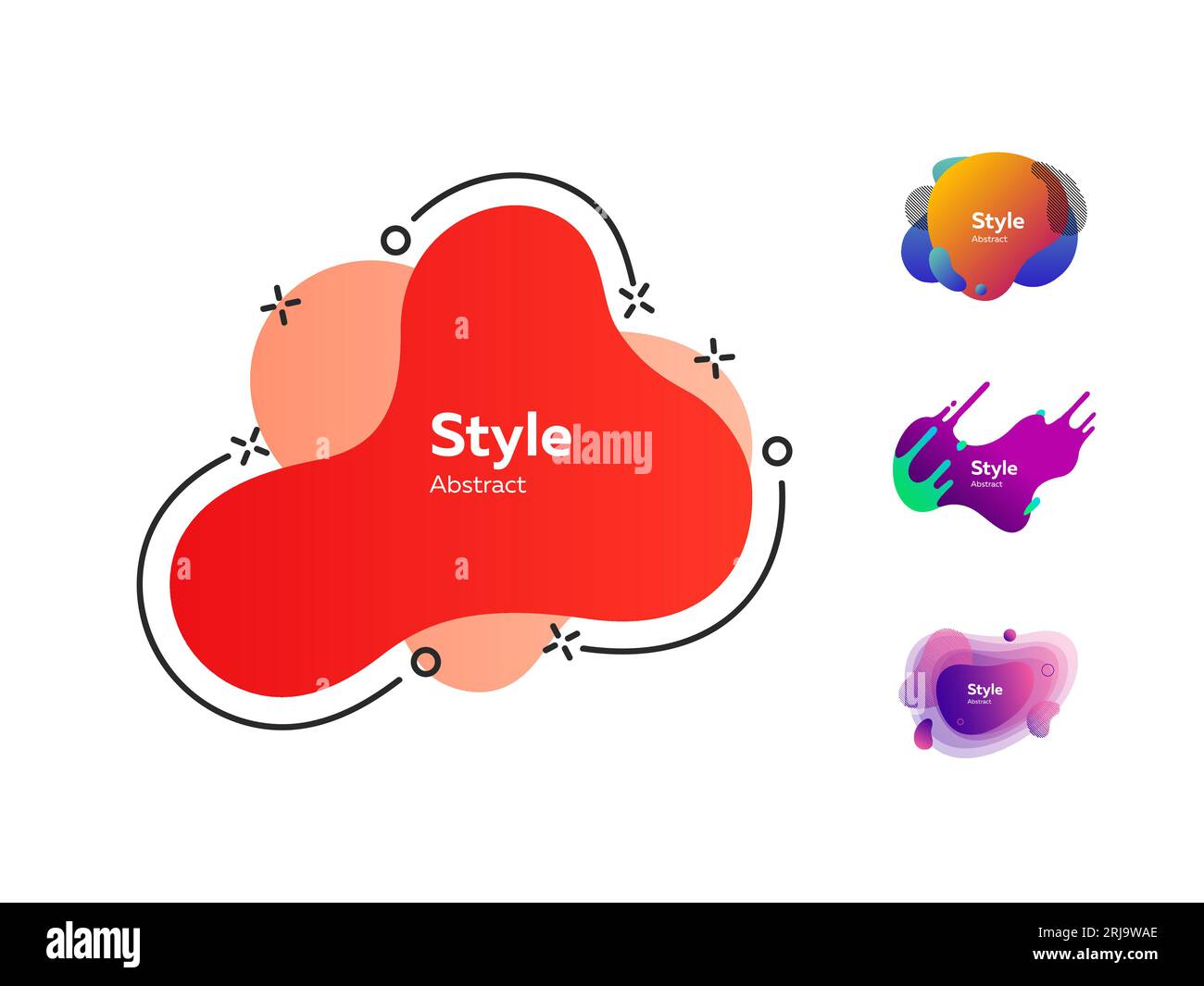 Set of muted multi-colored abstract shapes Stock Vector Image & Art - Alamy