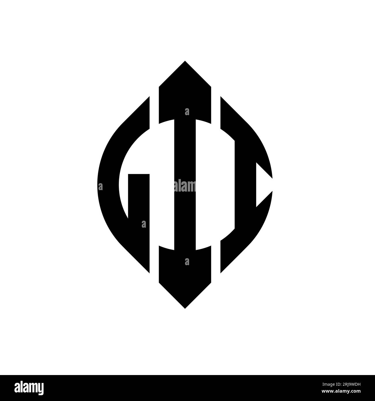 LII circle letter logo design with circle and ellipse shape. LII ...