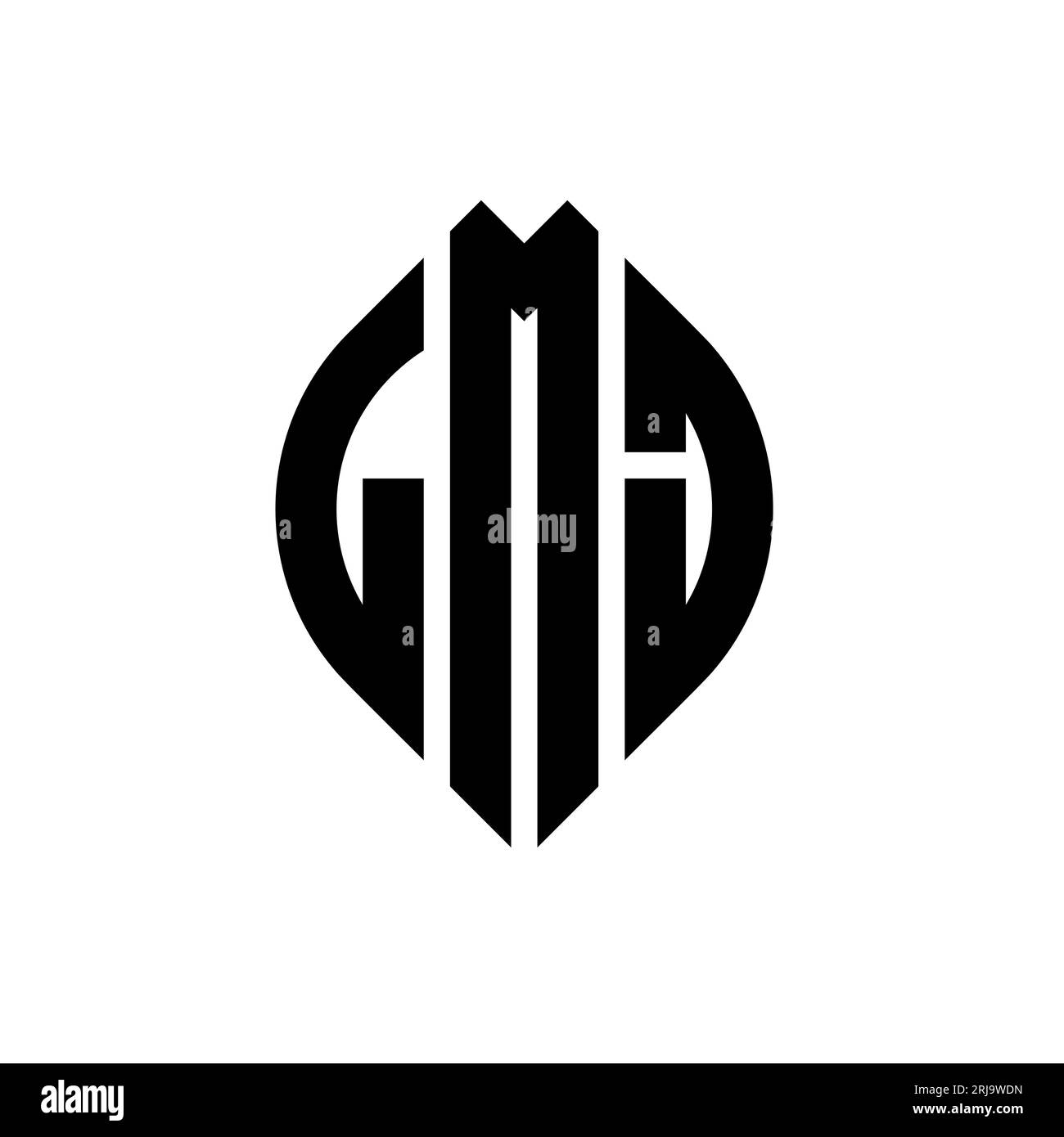 LMJ circle letter logo design with circle and ellipse shape. LMJ ...