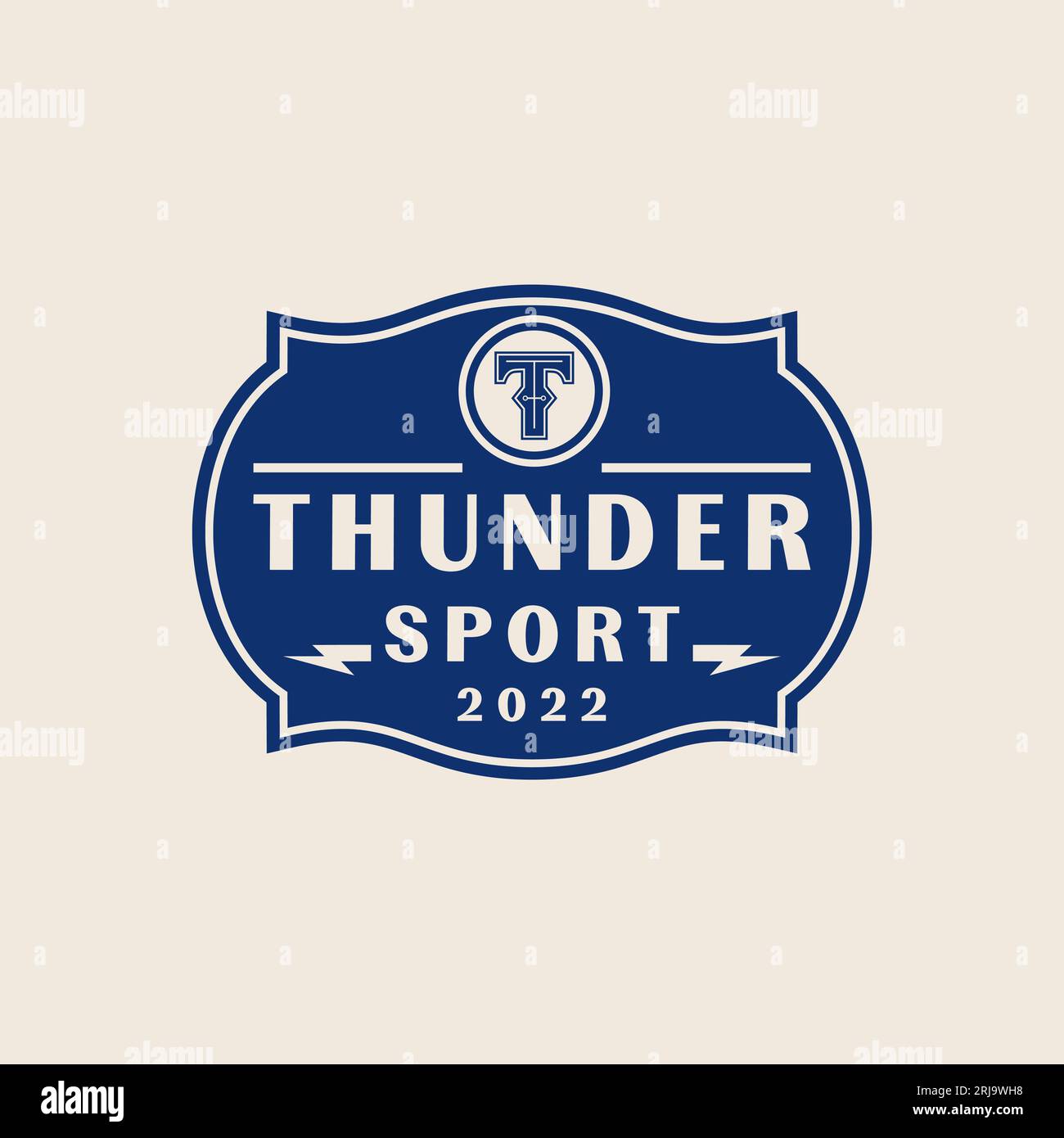 Retro Sports Badge Emblem With Initials Logo T Vector Design Stock ...