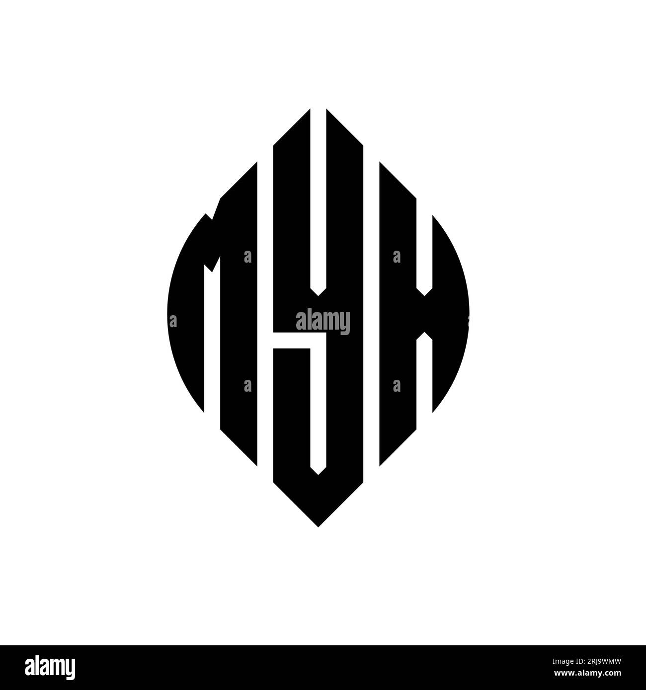 MYX circle letter logo design with circle and ellipse shape. MYX ...