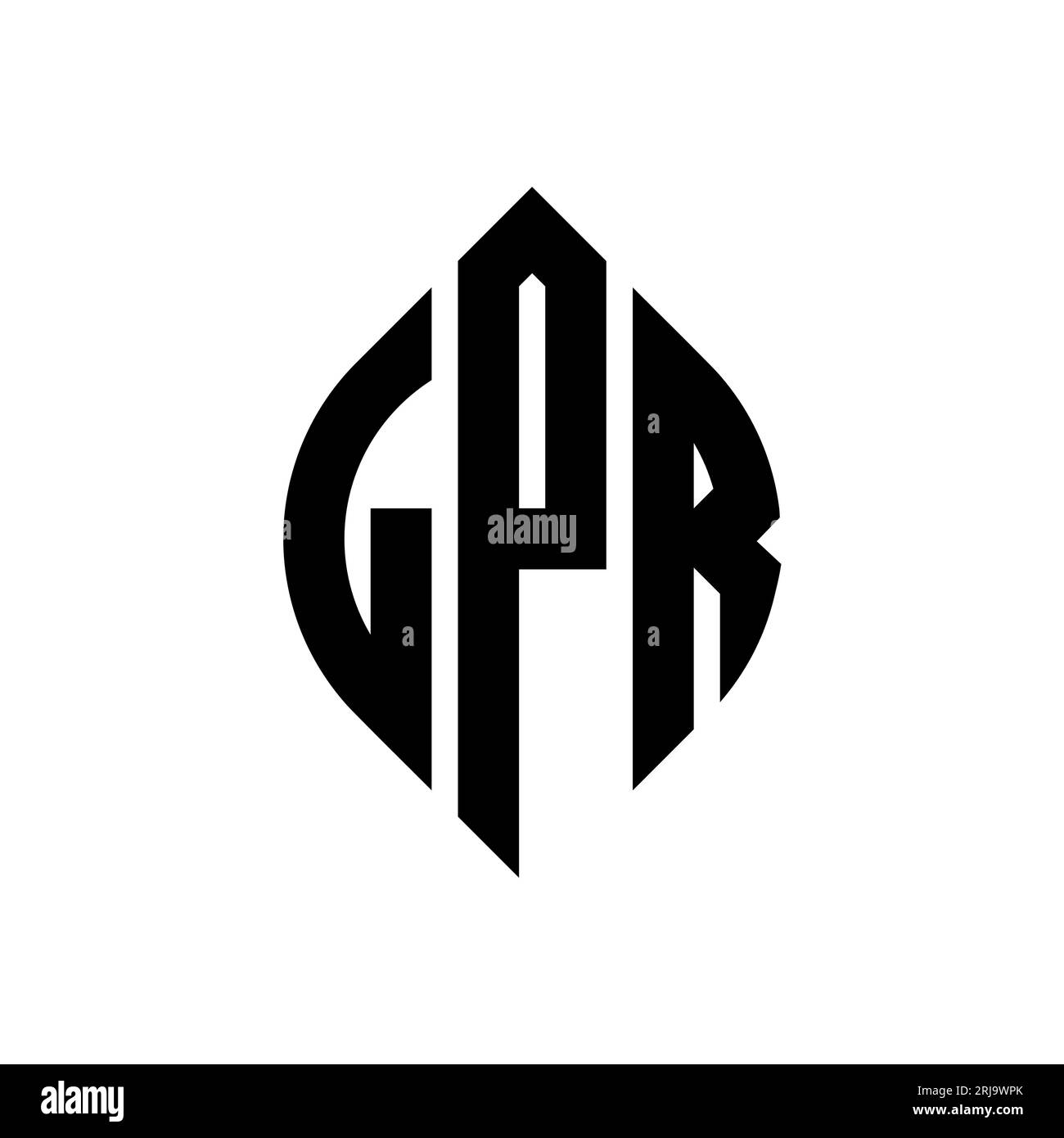 LPR circle letter logo design with circle and ellipse shape. LPR ...