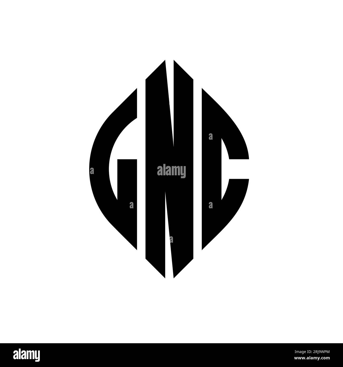 LNC circle letter logo design with circle and ellipse shape. LNC ...