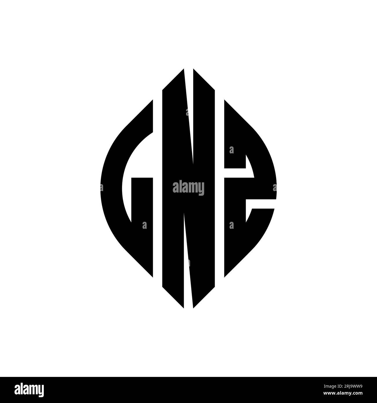 LNZ circle letter logo design with circle and ellipse shape. LNZ ...