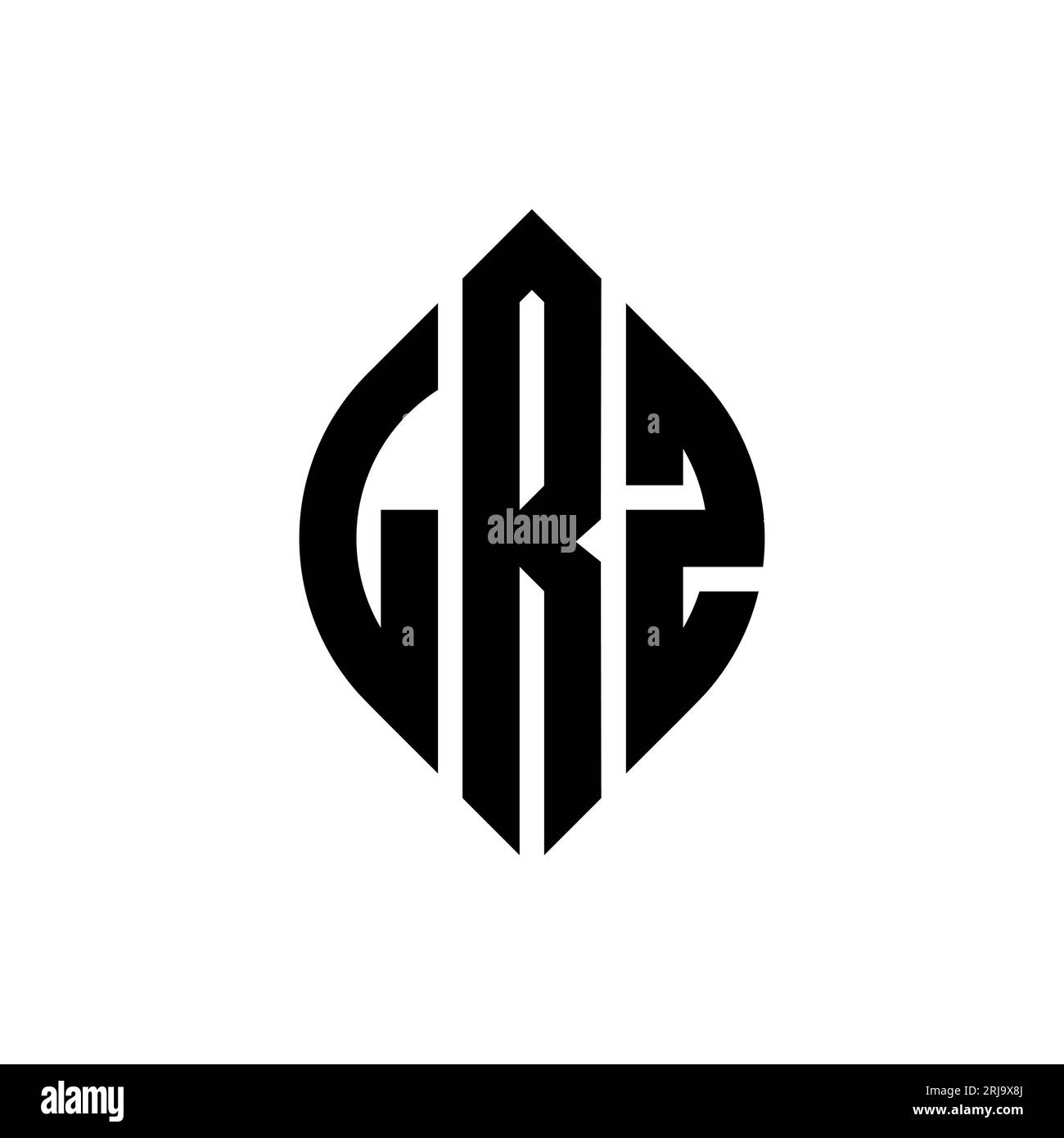 LRZ circle letter logo design with circle and ellipse shape. LRZ ...