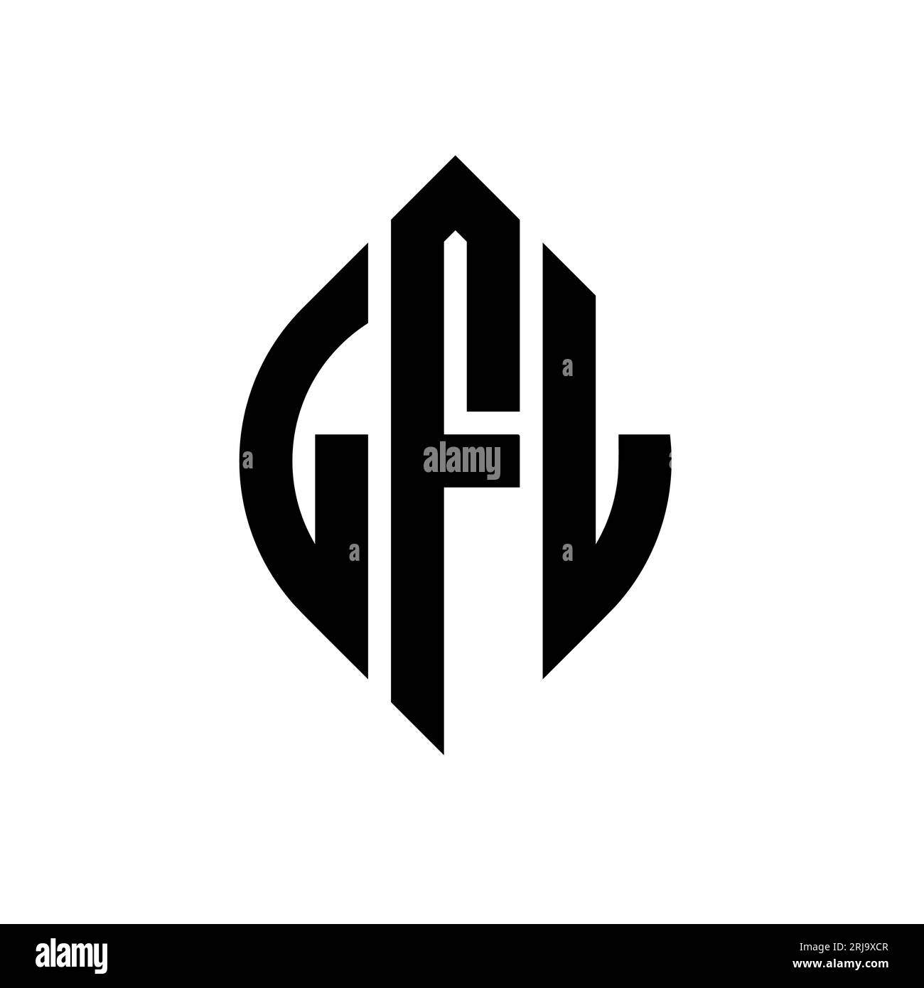 LFL circle letter logo design with circle and ellipse shape. LFL ...