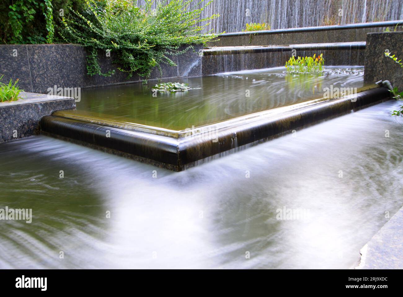 fuzzy flowing water in the park, beautiful landscape, Beijing Stock ...