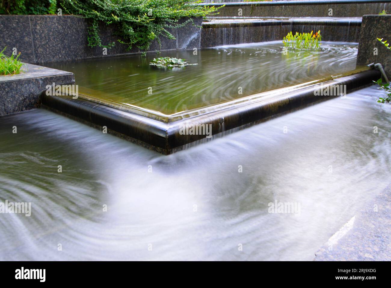 fuzzy flowing water in the park, beautiful landscape, Beijing Stock ...